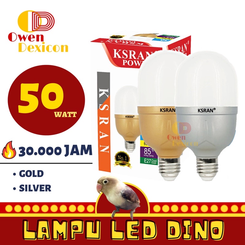 Jual Lampu Led 50w KSRAN POWER DINO Jumbo / Led Kapsul Bohlam Bulb 50 watt Premium Murah Super ...