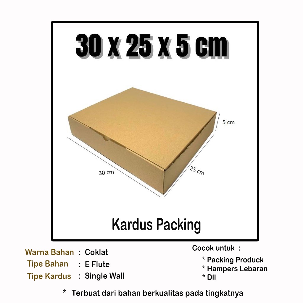 Jual Kardus Paket 30x25x5 cm | Box Packing | Box Roti | Box Snack | Box ...