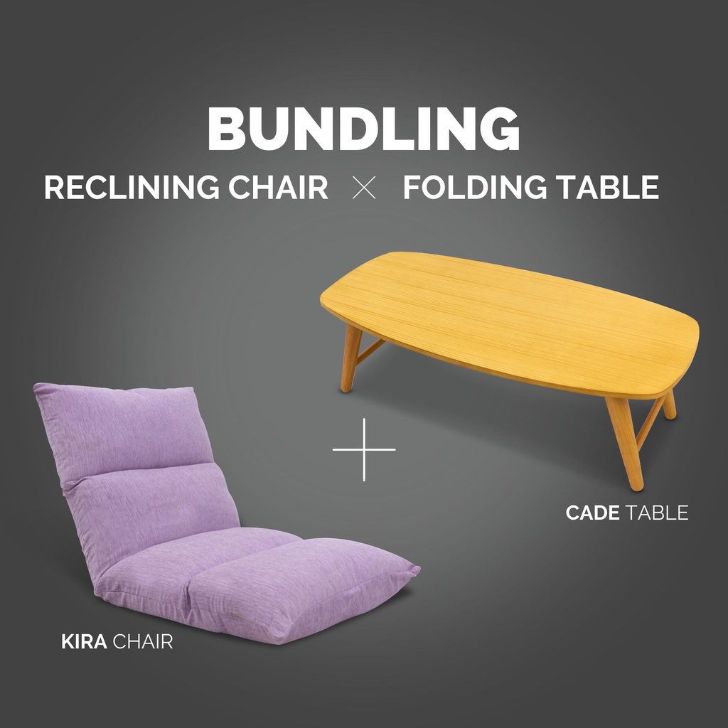 Jual UP SPACE Bundling Kira Chair + Cade Folding Table / Meja Lipat ...