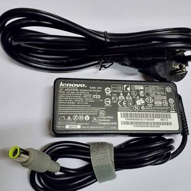 Jual Adaptor Charger Laptop Lenovo ThinkPad T430 T430s T530 20v 3.25 ...