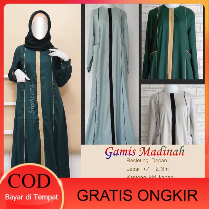 Jual Gamis syari terbaru katun madinah kombinasi renda Gamis Modis ...