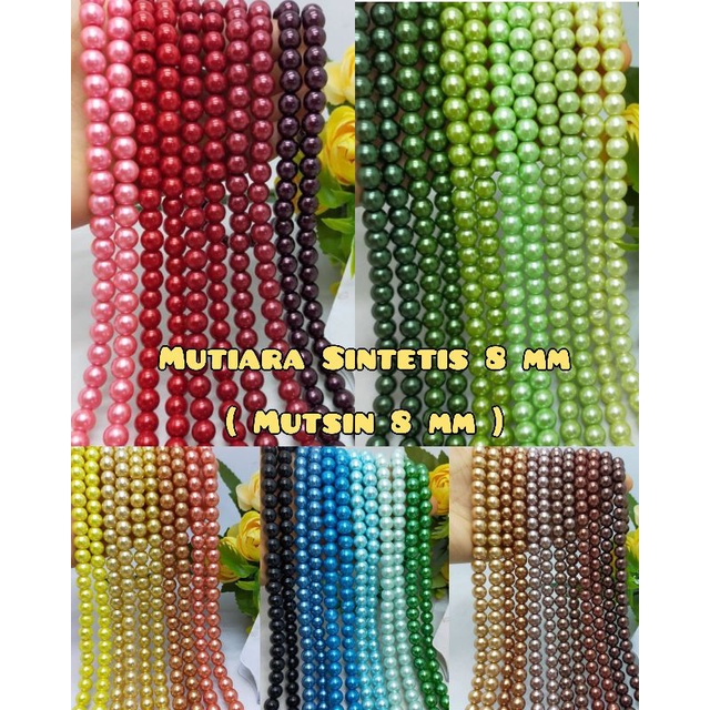 Jual 1 string Mutiara Sintetis 8mm/Mutsin 8mm | Shopee Indonesia