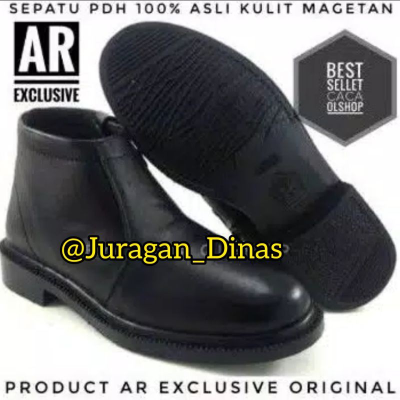 Jual 100% ASLI KULIT SEPATU PDH TNI POLRI SATPAM SECURITY SLETING ...