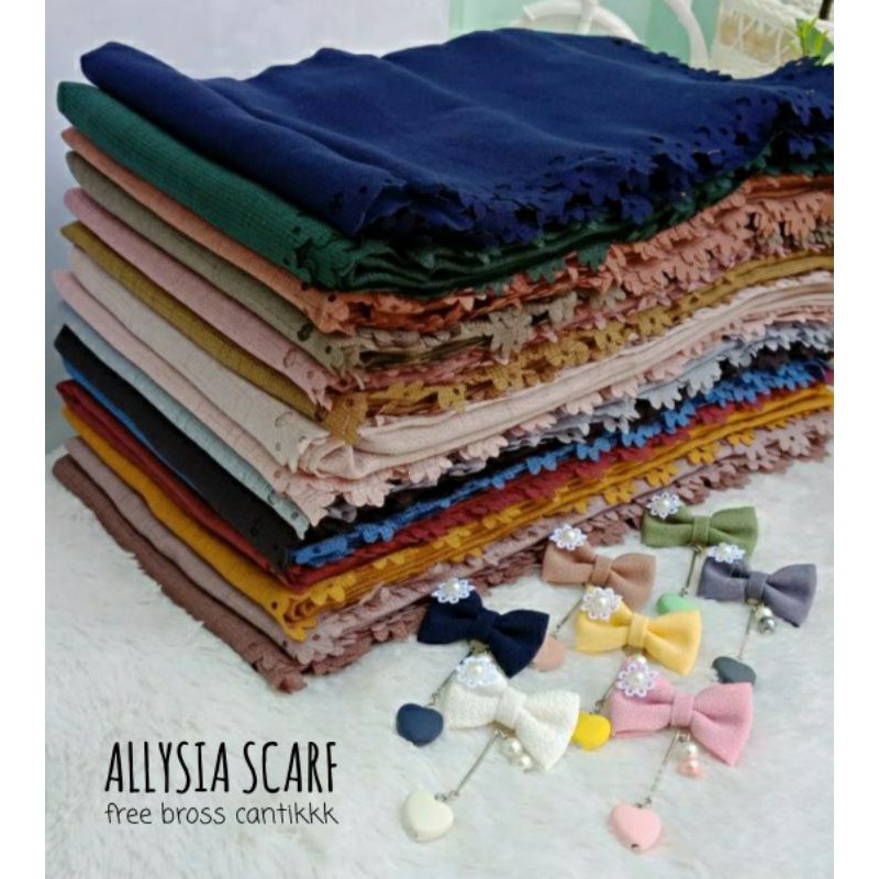 Jual Segi Empat Dewasa Bertekstur Garis ALLYSIA Scarf by AURORA HIJAB ...