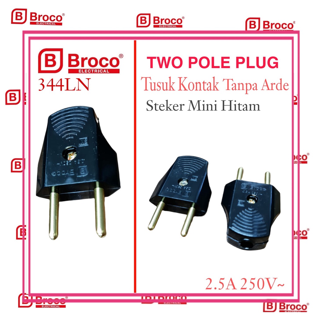 Jual BROCO 344LN TWO POLE PLUG / BROCO 344LN TUSUK KONTAK TANPA ARDE ...