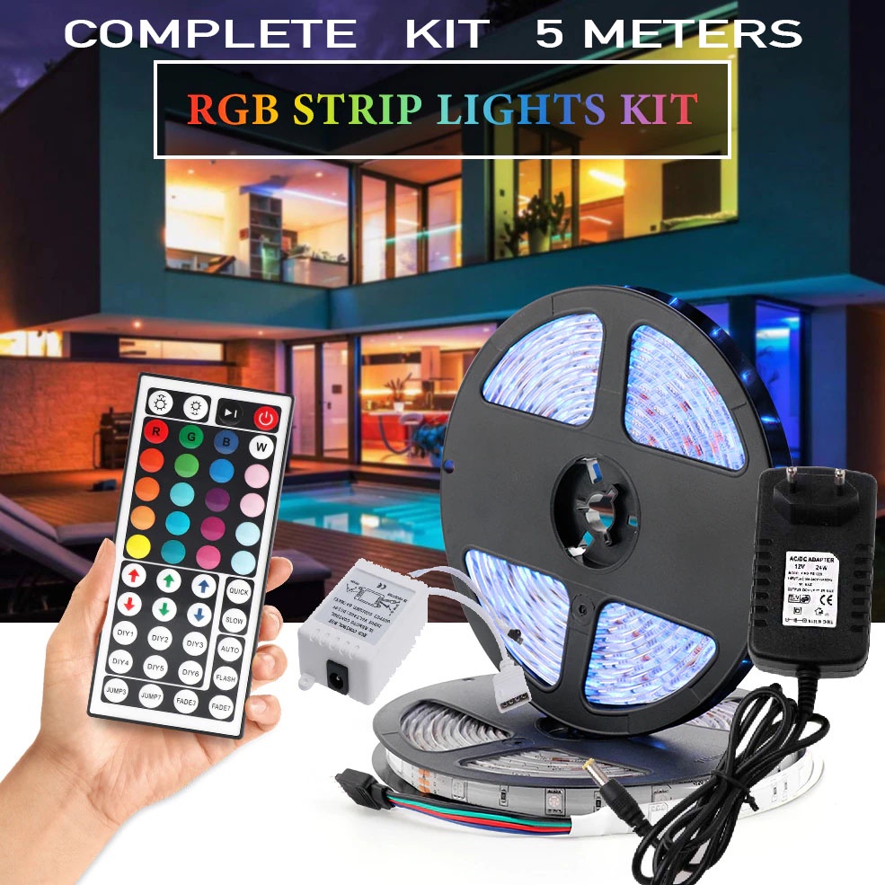 Jual Lampu LED Strip Multi Warna Remote RGB 5 Meter Interior Minimalis ...