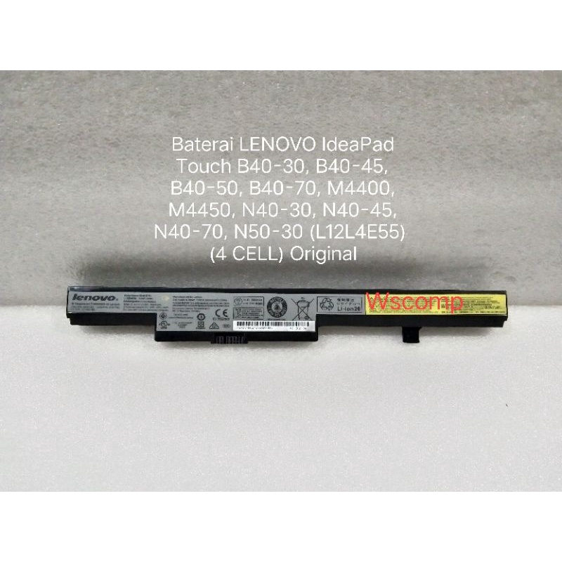 Jual Baterai LENOVO IdeaPad Touch B40-30 B40-45 L12L4E55 4CELL Original ...