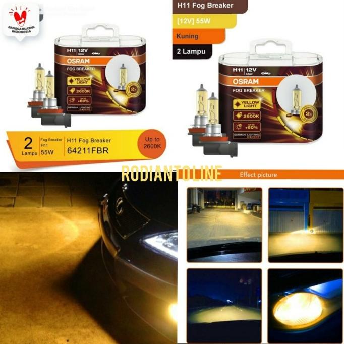 Jual LAMPU FOGLAMP VIOS YELLOW H11 12V 55W 2600K +60% LEBIH TERANG ...