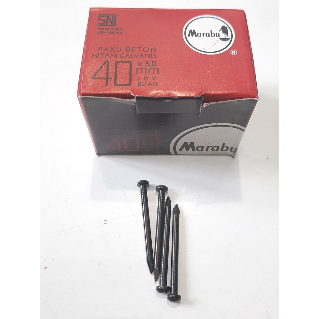 Jual Paku Tembok 40 MARABU HITAM / Paku Beton 4CM (D4176) | Shopee ...