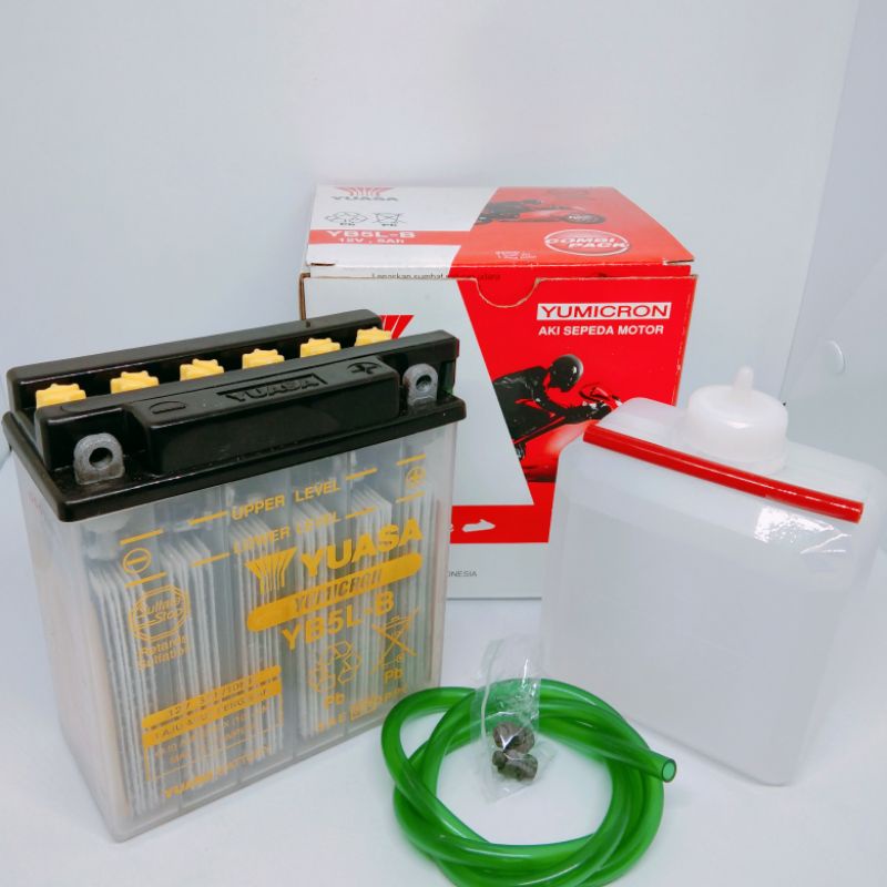 Jual AKI ACCU YUASA YB5L B Kit ( BASAH ) Mio Sporty Smile F1zr Vega R ...