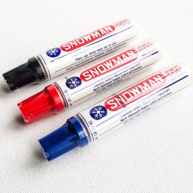 Jual Snowman Spidol Permanent Besar Jumbo 450 Tinta Hitam dan Biru ...