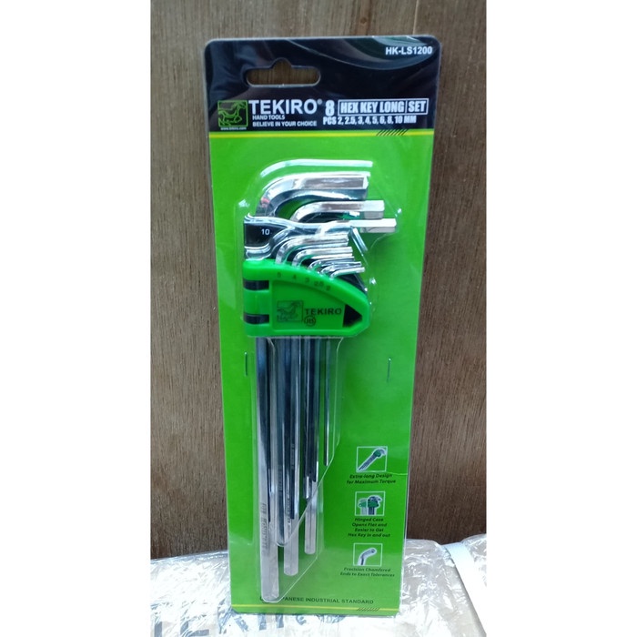 Jual TEKIRO KUNCI L SET PANJANG 8PC 2MM - 10MM / HEXAGON KEY LONG SET 8 PCS 2 - 10 MM | Shopee ...