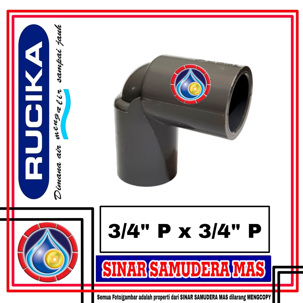 Jual KNIE PVC POLOS 3/4 in x 3/4 in Rucika - ELBOW PVC - KNEE PIPA KNEE ...