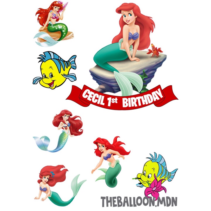 Jual TOPPER CAKE MERMAID / PUTRI DUYUNG / TOPPER CAKE ARIEL | Shopee ...