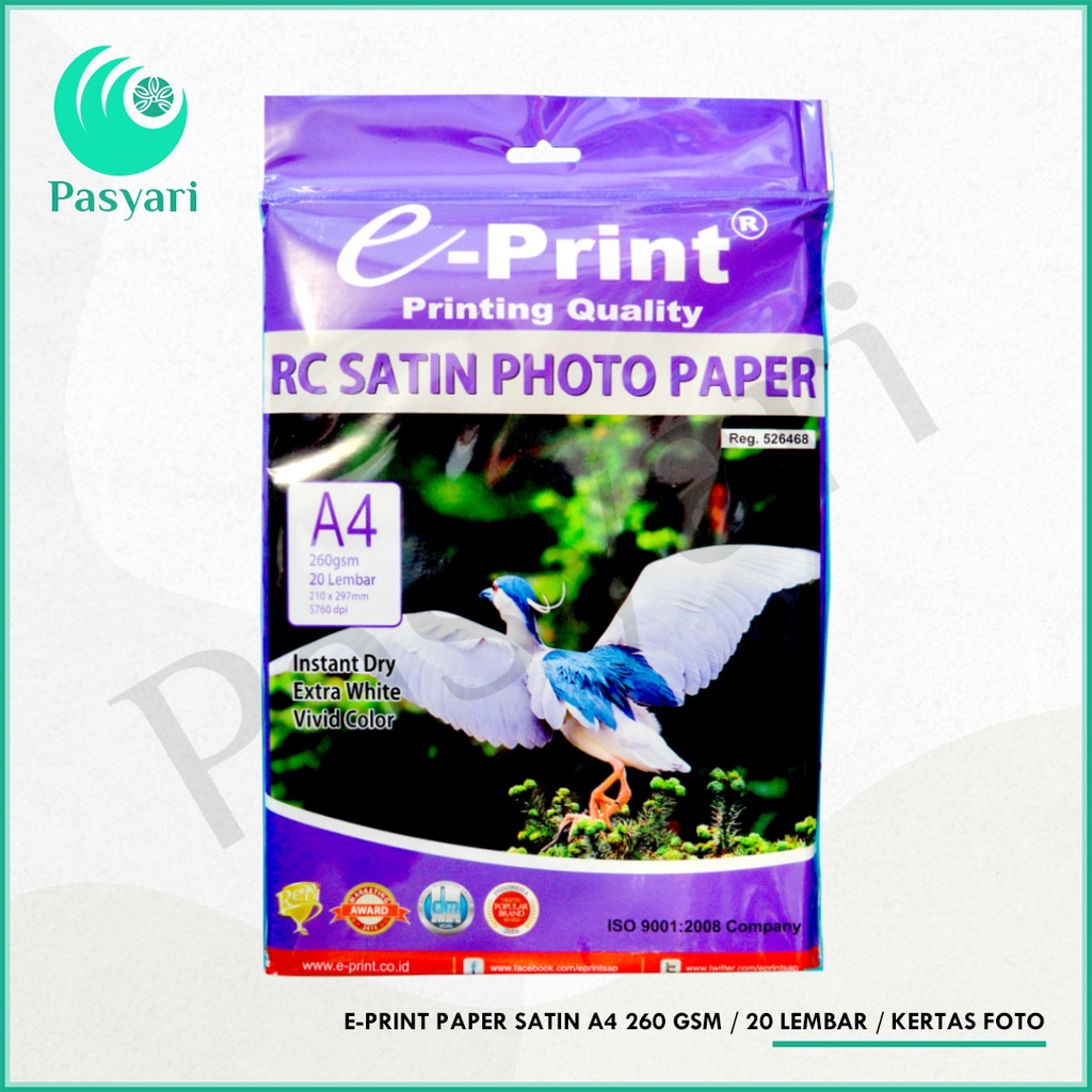 Jual E-Print Paper Satin A4 260 Gsm / 20 Lembar / Kertas Foto | Shopee ...