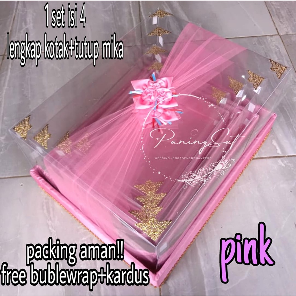 Jual Kotak Hantaran Pernikahan Kotak Parcel Box seserahan Tutup Mika isi 4pcs/ hantaran ...