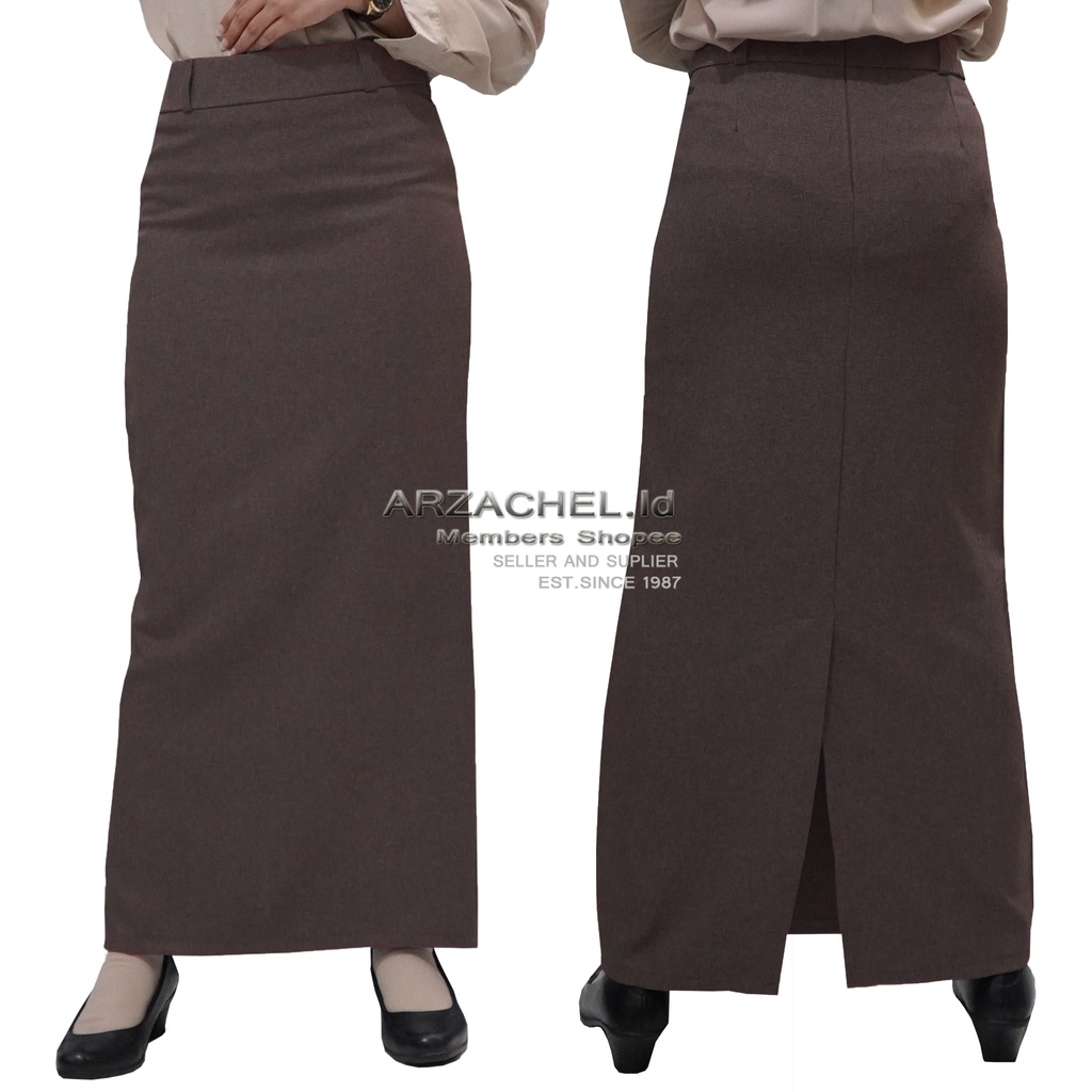 Jual Rok span Panjang Model Belah Belakang Bahan Gracela Import Rok ...