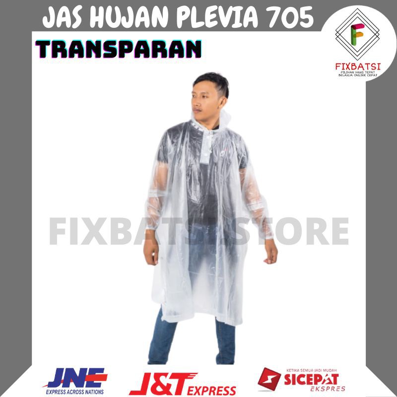 Jual Jas Hujan Plevia 705 Diamond Transparan Raincoat Terusan Mantel ...