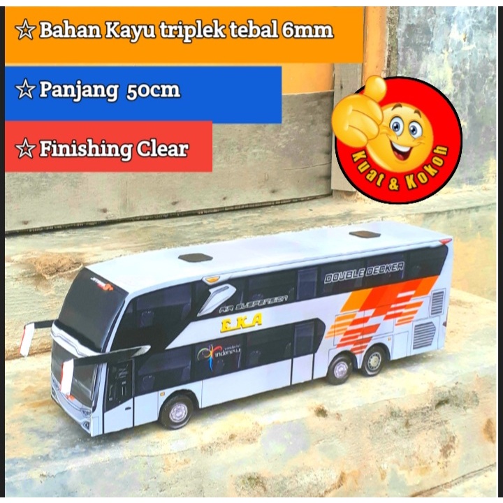 Jual Miniatur Bus PO.EKA New Double Decker Hadiah Ultah Anak | Shopee ...