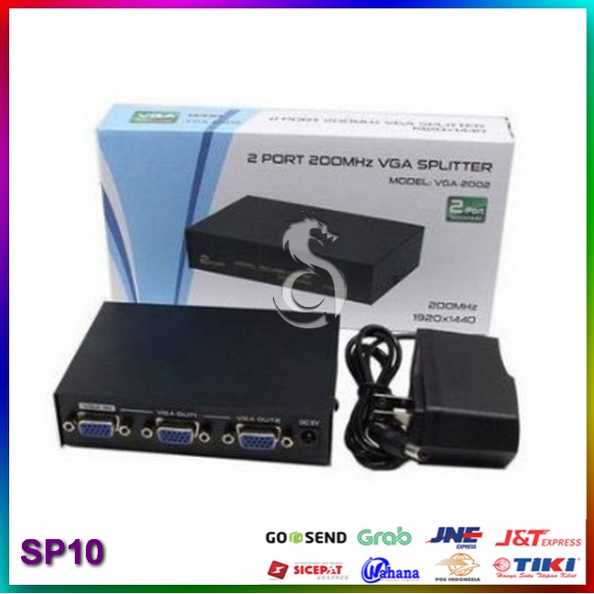 Jual VGA SPLITTER 2 PORT WITH POWER ADAPTOR | Shopee Indonesia