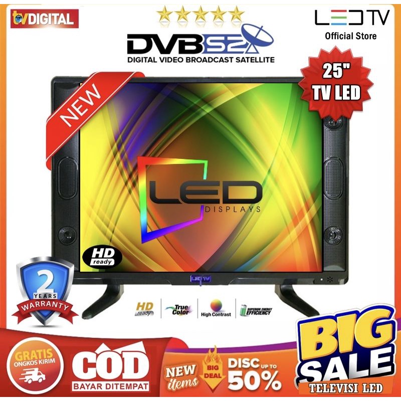 Jual TV DIGITAL LED 25 INCH ADA PORT HDMI VGA DC AV | Shopee Indonesia