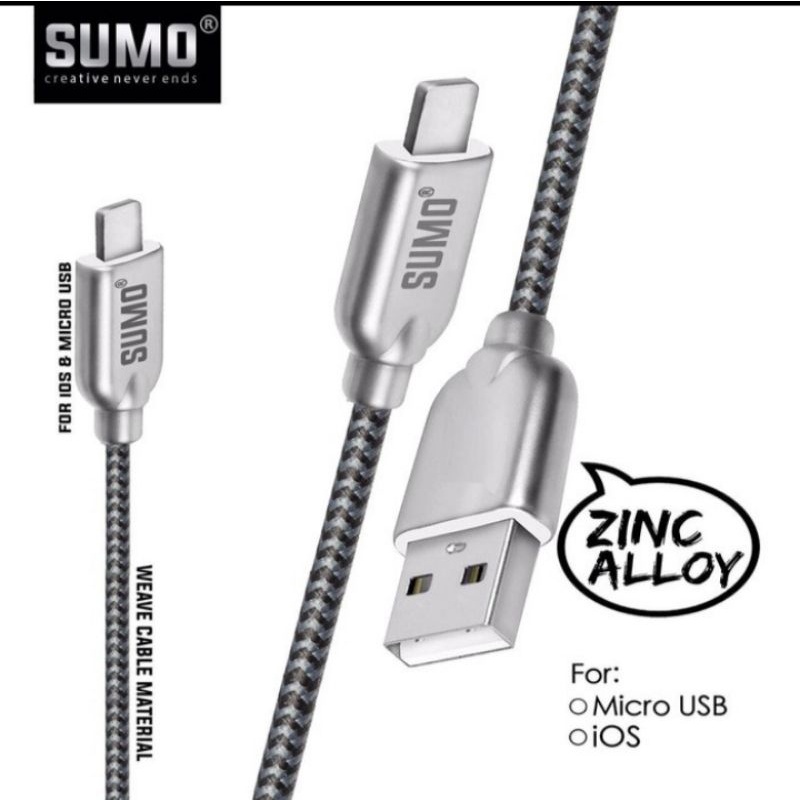 Jual Kabel Data iPhone Cable SUMO Zinc Titan SDC-68 Lightning Fast ...