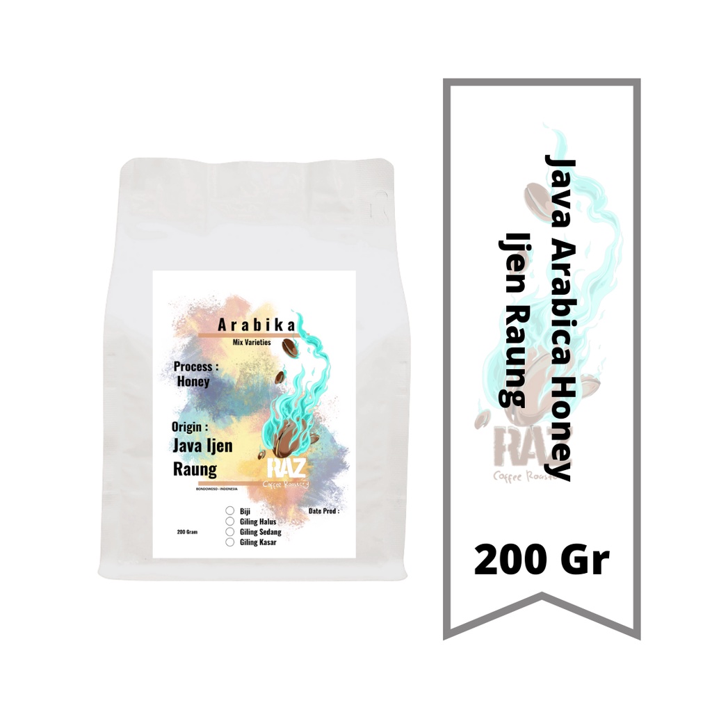 Jual Kopi java Arabica Honey Ijen Raung RAZ COFFEE 200 Gr | Shopee ...
