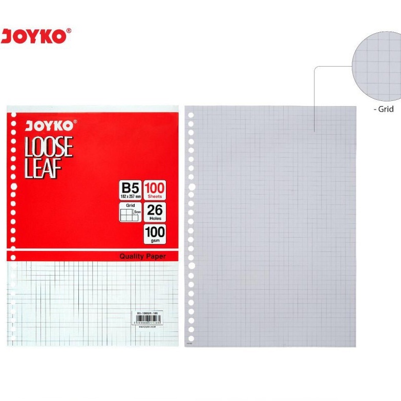 Jual Loose Leaf Grid Joyko Kertas File B5 100 lembar Kotak-Kotak SHSNP | Shopee Indonesia