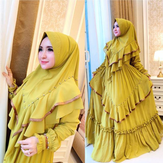 Jual Setelan Gamis Syar'i Mewah Busui Shellasaukia Original | Shopee ...