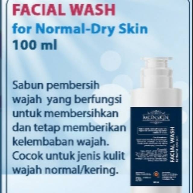 Jual Monskin Facial Wash Aman untuk Kulit Normal / Kering | Shopee ...