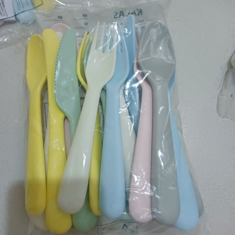 Jual kalas set alat makan anak cutlery plastic ikea | Shopee Indonesia