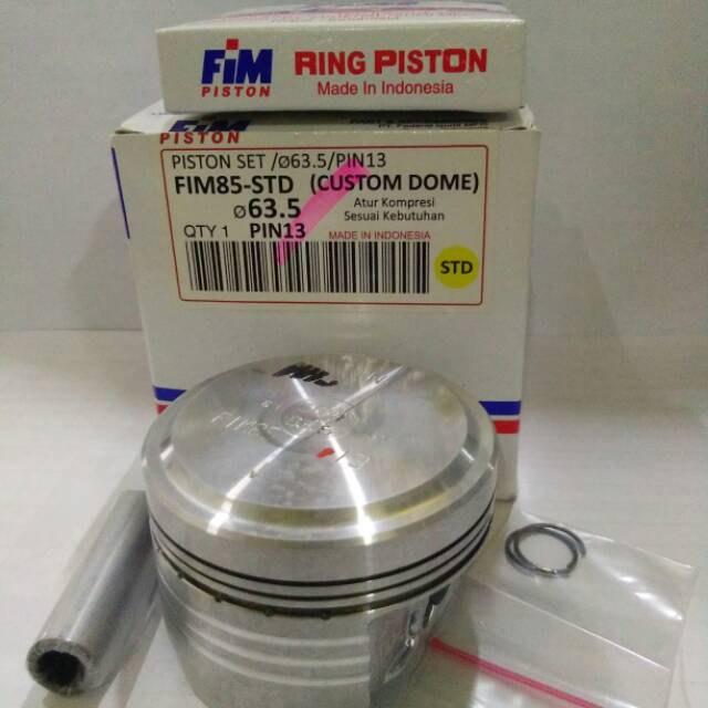 Jual piston set FIM 85 Original 100% custom dome diameter 63,5 54 64,5 ...