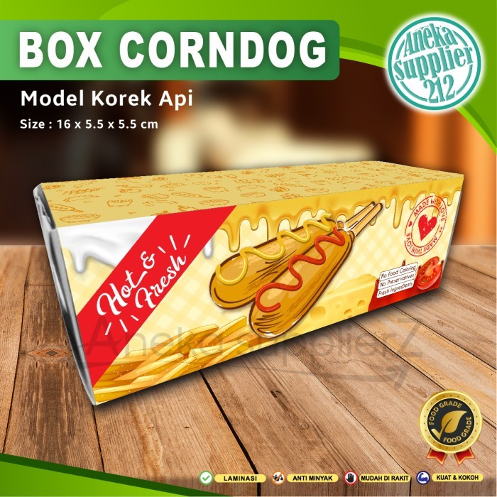 Jual Box Corn Dog - Kotak Corndog - HOT&FRESH - Korek Api - FC (50 pcs ...