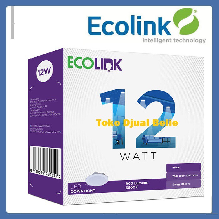 Jual "ECOLINK" EDN200B 12 W LED9 DL 900 Lumen Diameter 125 mm CW or WW ...