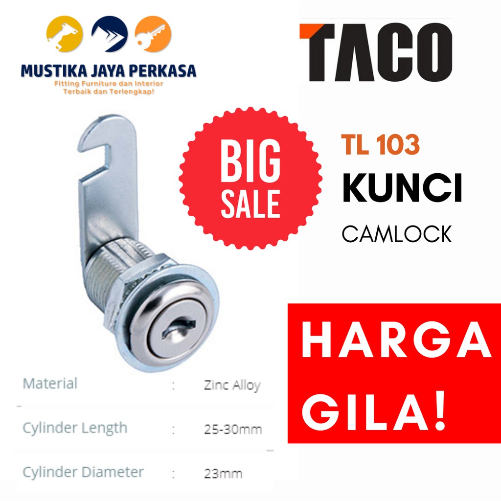 Jual Kunci Camlock 103 Kait Kunci Loker Lemari Kaca Taco Bukan Kunci Mekar | Shopee Indonesia