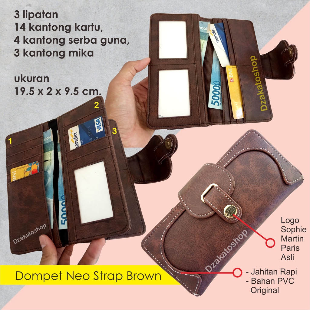 Jual Sophie Martin Paris Dompet Lipat New Strap Brown Coklat Promo ...