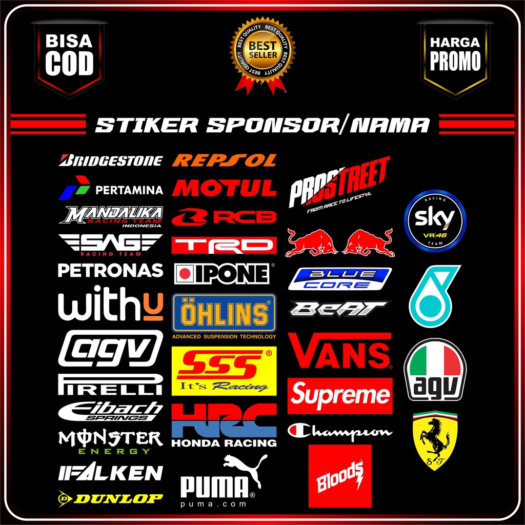 Jual Stiker Sponsor / Nama Tambahan Decal | Shopee Indonesia