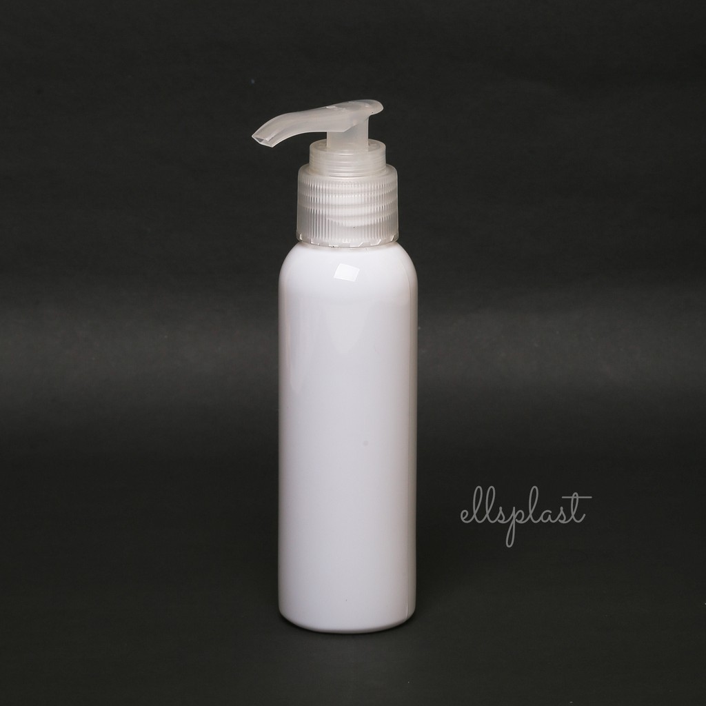 Jual BOTOL PUMP 100 ML / BOTOL PET 100 ML PUTIH TUTUP PUMP NATURAL | Shopee Indonesia