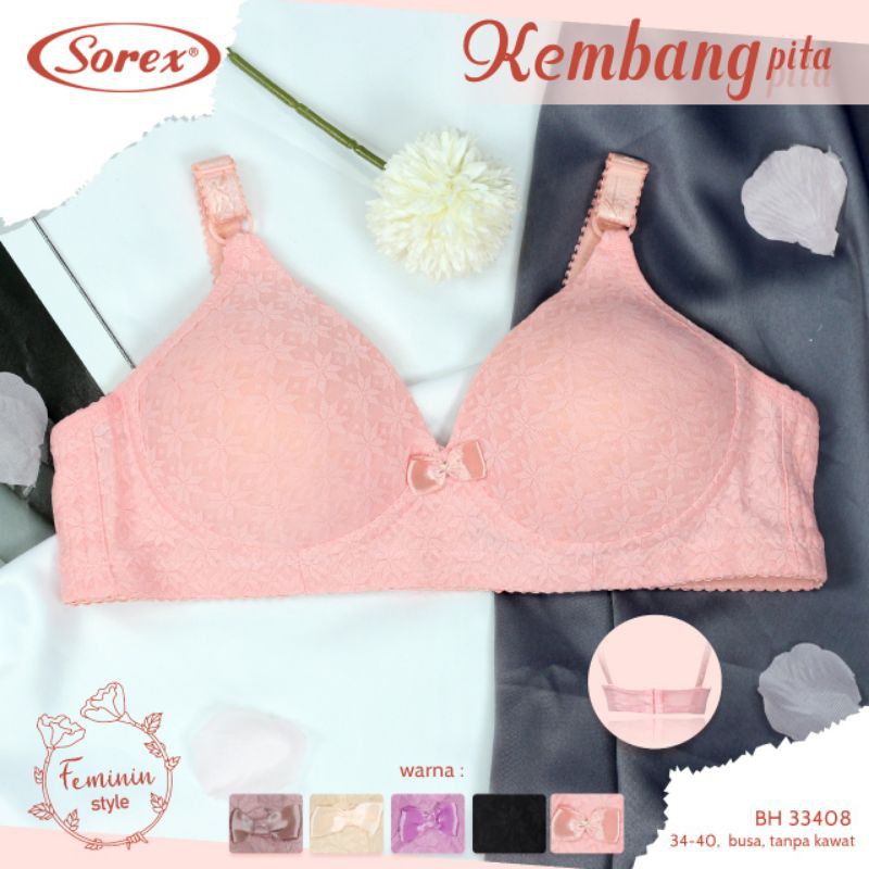 Jual Sorex Bra BH 33408 BUSA TIPIS/TANPA KAWAT/CUP B(34-40) | Shopee ...