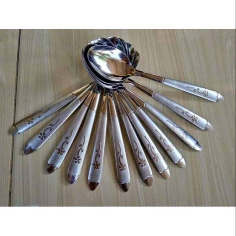 Jual sendok tebal / sendok motif bunga tebal | Shopee Indonesia