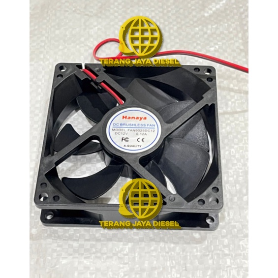 Jual Fan Dc 9cm Cooling fan Dc 12v 9x9 Kipas Dc - 12v 9cm 2kabel | Shopee Indonesia