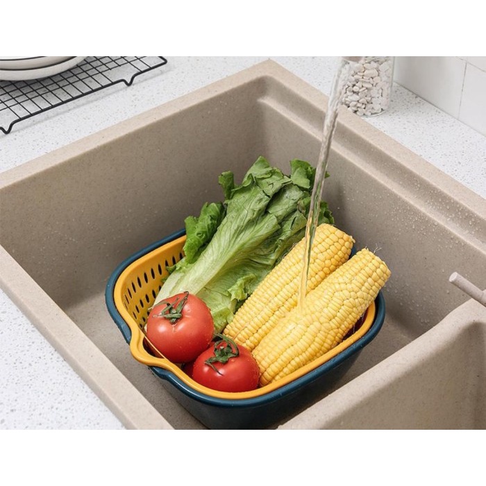 Jual DAPUR PENYIMPANAN MAKANAN 2 LAYER KERANJANG SARINGAN BUAH SAYUR ...