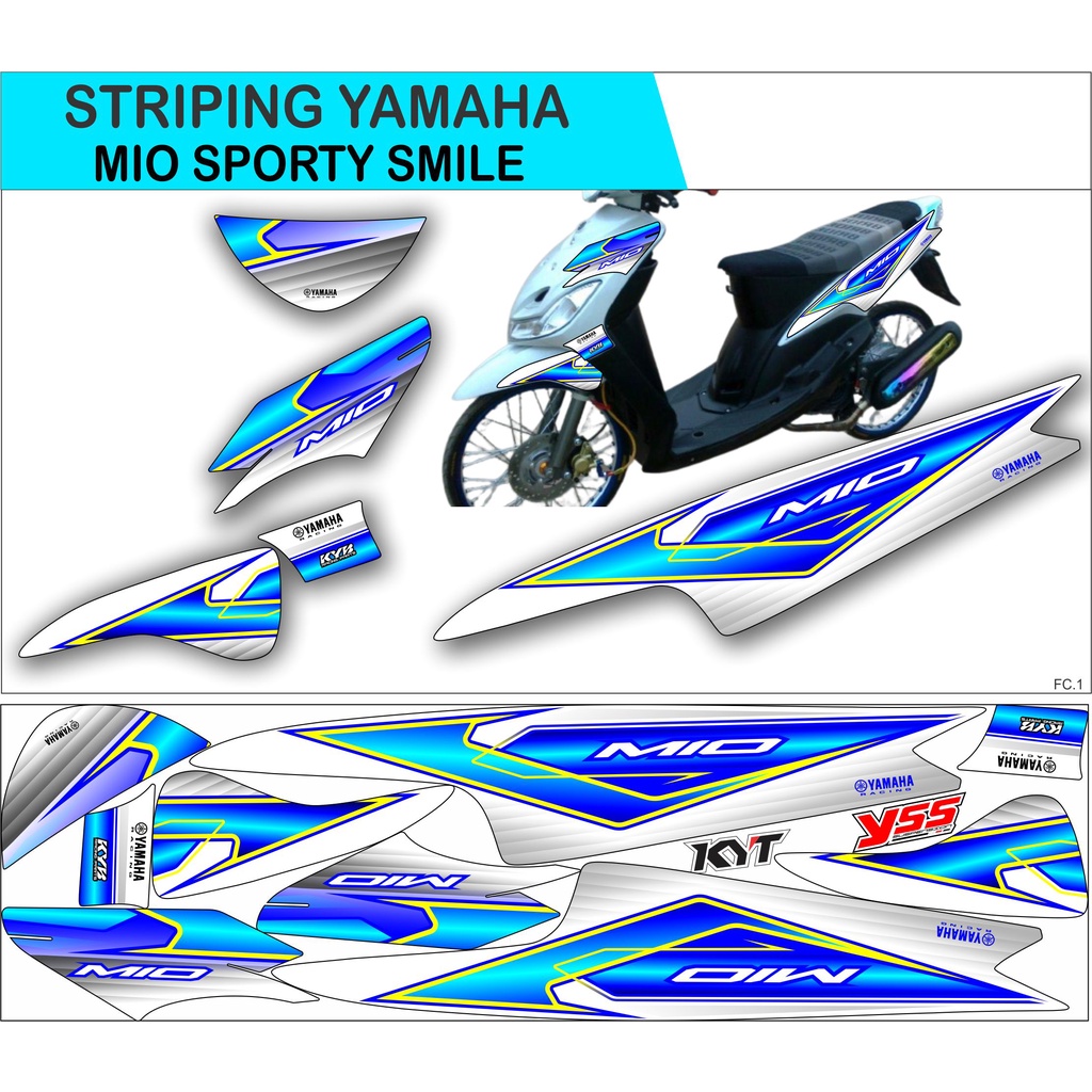 Jual STRIPING YAMAHA MIO SPORTY SMILE VARIASI RACING | Shopee Indonesia