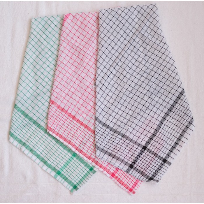 Jual [SET 3 PCS] Serbet / Lap Kain Dapur Meja Kotak Yuliana 40 x 40 cm ...