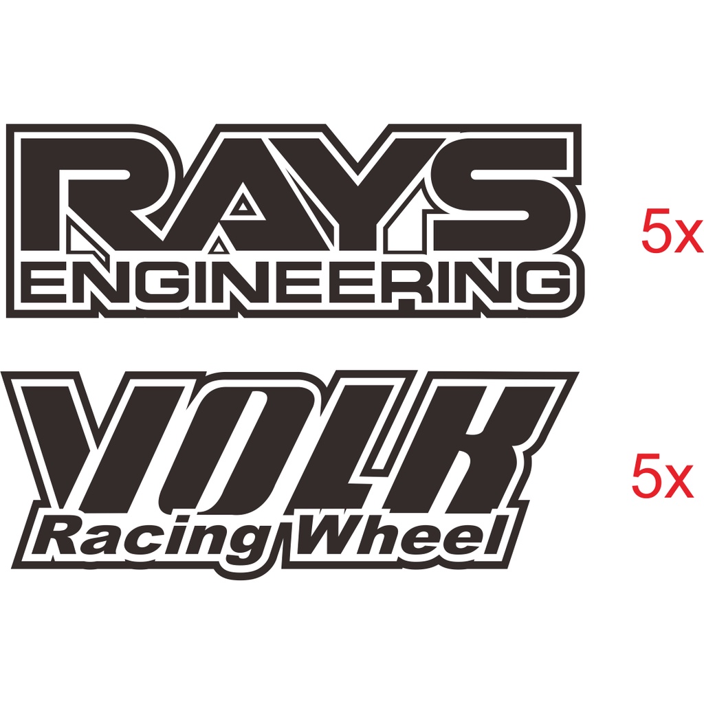 Jual CUTTING STICKER VELG VOLK RACING RAYS ENGINEERING 1 SET 10pcs ...