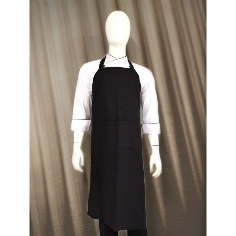 Jual SHp2 Chef Wear Apron /Celemek Full Hitam (Panjang 100cm) | Shopee ...