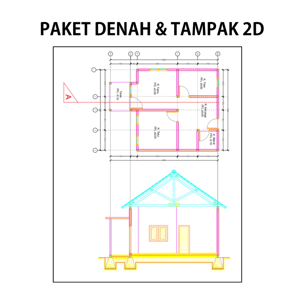 Jual Jasa Gambar Denah Bangunan 2D Denah Rumah, Ruko, Pabrik ...