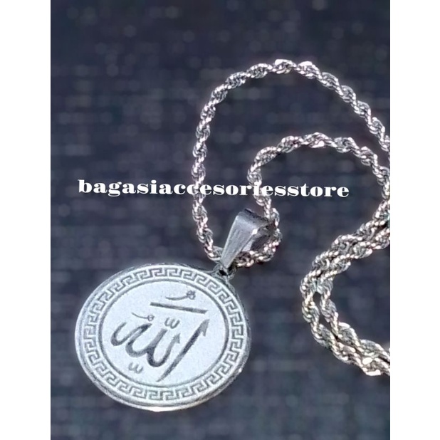 Jual Kalung Titanium Pria Kalung Rantai Tambang Model Liontin Lafazd ...