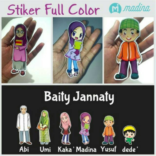 Jual stiker happy family muslim full color | Shopee Indonesia