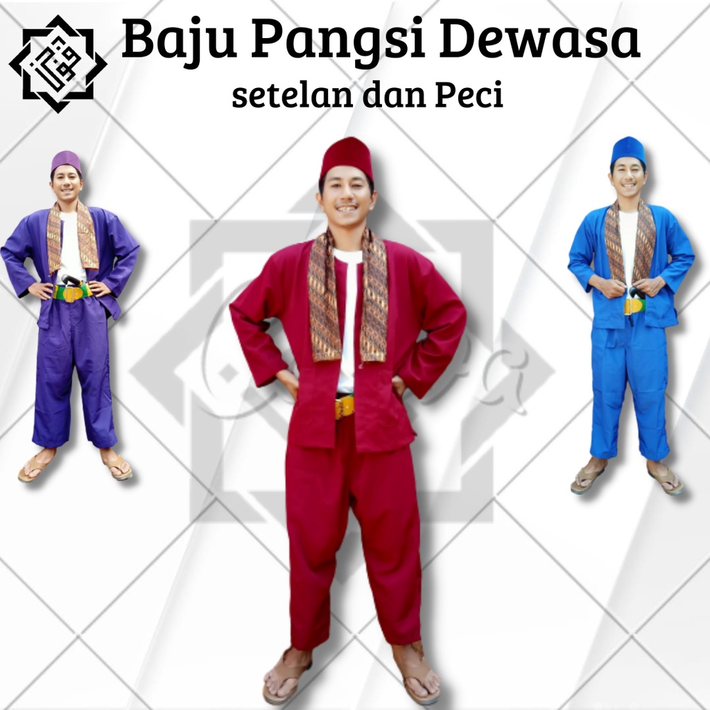 Jual Baju Pangsi Dewasa Setelan Dan Peci Baju Pangsi Dewasa Lengkap ...